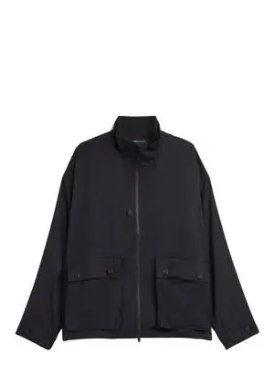 Y3 Rayon Twill Zipped Coat - Black