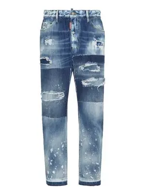 Dsquared2 Patchwork Distressed Jeans - Blue
