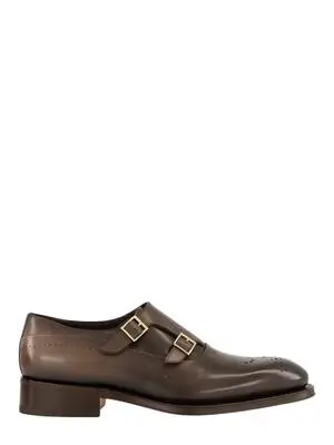 Santoni Double-buckle Monk Strap Shoes - Brown