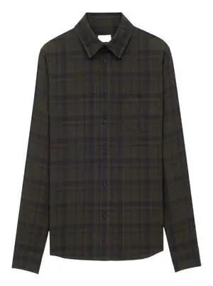 Saint Laurent Cassandre Checked Shirt - Black