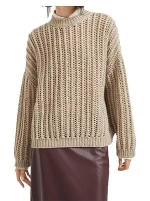 Brunello Cucinelli Chunky Knit Cashmere Sweater - Nude