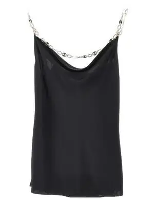 Rabanne Chain Strap Draped Top - Black