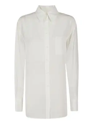 Sportmax Buttoned Curved Hem Shirt - White