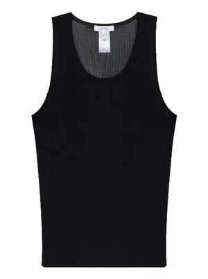 LEMAIRE Ribbed Wool Tank Top - Black