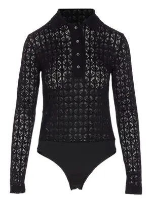 Pinko Knit Collared Bodysuit - Black