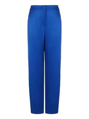 Giorgio Armani Elasticated Waist Satin Trousers - Blue