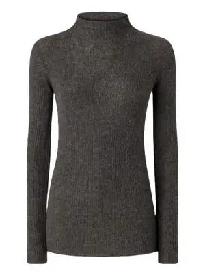 Pinko Slim-fit High-neck Ribbed Sweater - Black