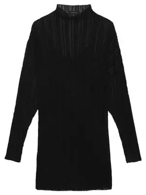 ANINE BING Clare Sheer Mini Dress - Black
