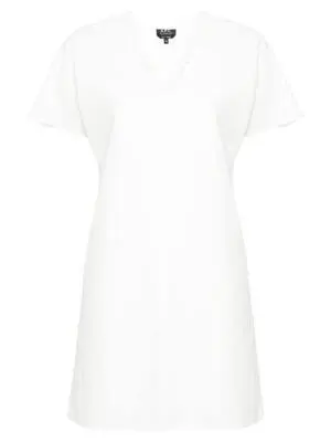 A.p.c. V-neck Pleated Detail Dress - White