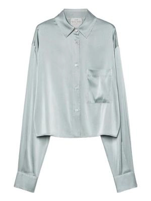 FORTE_FORTE Forte Forte Satin Button-Up Top Pearl
