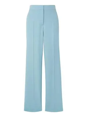 Stella McCartney Pleated Wool Straight-leg Trousers - Light Blue