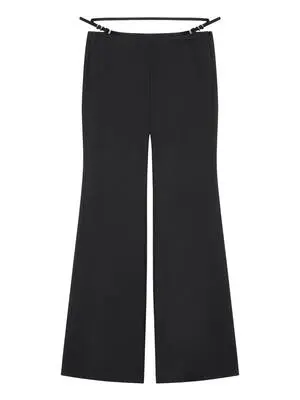 Givenchy Voyou Flare Tailored Pants In Wool And Mohair - Black