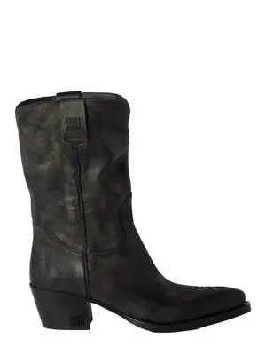 Miu Miu Leather Boots - Black