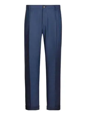 Dolce & Gabbana Pressed-crease Linen Chino Trousers - Blue