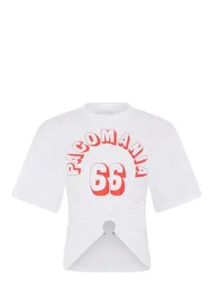 Rabanne Printed Cutout T-shirt - White