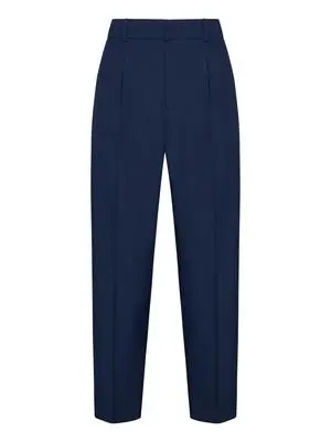 PT TORINO Mid-rise Tailored Wide-leg Trousers - Blue