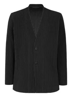 Issey Miyake Homme Plissé Single-breasted Pleated Blazer - Black