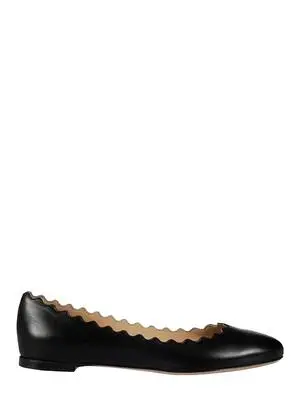 Chloé Scallop-edge Ballerina Flats - Black