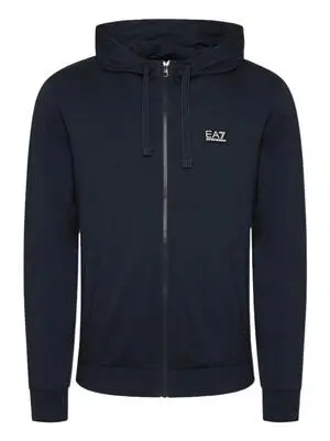EA7 Zip-up Hooded Jacket - Black