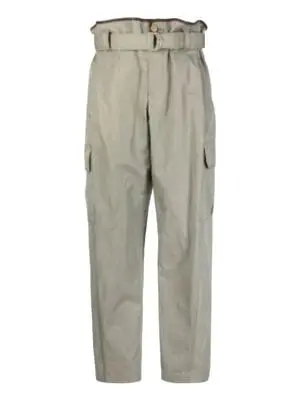 Brunello Cucinelli High Waisted Belted Trousers - Gray
