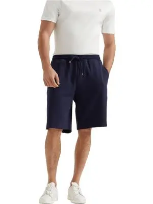Brunello Cucinelli Wide-leg Drawstring Shorts - Cobalt Blue