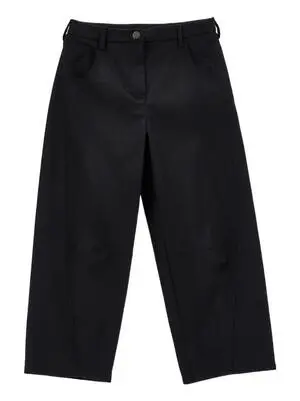 Monnalisa Cotton-blend Straight-leg Trousers - Black