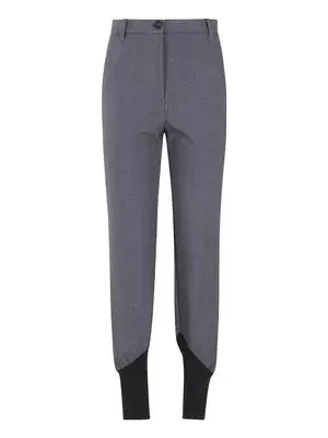 Pinko Panelled Straight-leg Trousers With Jogger Cuffs - Grey