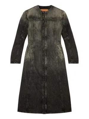 DIESEL® Denim Round Collar Coat - Black