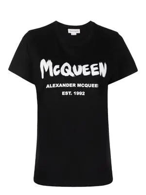Alexander McQueen Logo Print Crewneck T-shirt - Black