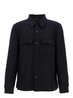 TOM FORD Button-down Flap-pocket Shirt Jacket - Blue
