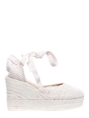 Manebí Yucatán Crochet Wedge Espadrilles - White
