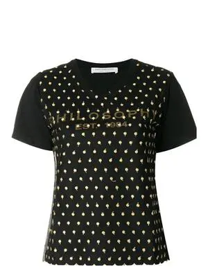 PHILOSOPHY DI LORENZO SERAFINI Philosophy Di Lorenzo Serafini Black Lace Embellished Short Sleeve T-Shirt