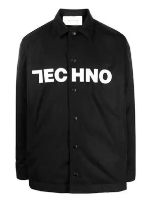 1017 Alyx 9sm Long-sleeved Shirt Jacket With Graphic Print - Black
