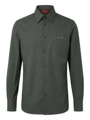 Gucci Horsebit Technical Panama Shirt - Grey