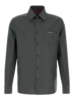 Gucci Horsebit Technical Panama Shirt - Grey