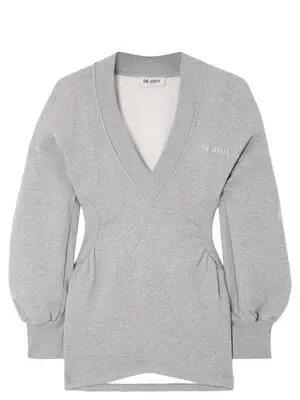 Attico Knitted Appliqué Mini Dress - Grey