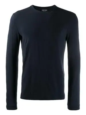 Giorgio Armani Crewneck Long-sleeved T-shirt - Black