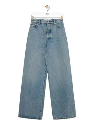 Loewe Loewe Logo Patch Wide Leg Jeans Gray