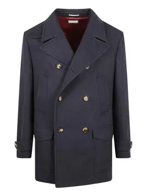 Brunello Cucinelli Double-breasted Short Coat - Black