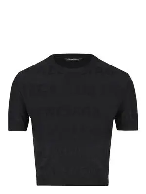Balenciaga All-over Logo Crewneck T-shirt - Black