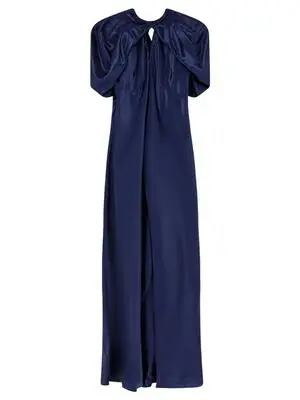 Alberta Ferretti Cape-sleeve Evening Gown - Blue