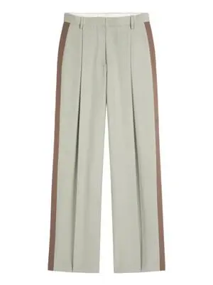 Dries Van Noten Pleated Detailed Tuxedo Trousers - Nude