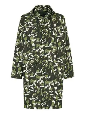 Fendi Medium And Long Style Camouflage Hooded Casual Jacket - Green