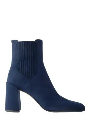 Gabriela Hearst Luke Ankle Boots With Elastic Trim - Navy