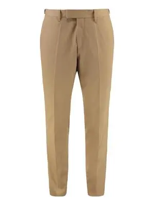 Hugo Boss Flat-front Tailored Trousers - Brown