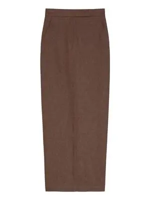 Max Mara Max Mara Pianosa Button Detailed Back-Slit Maxi Skirt Brown