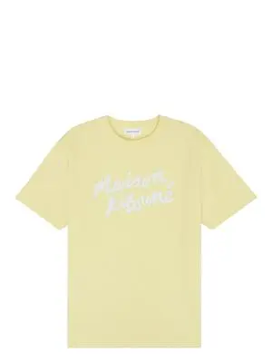 Maison Kitsuné Maison Kitsun Logo Printed Crewneck T-shirt - Yellow
