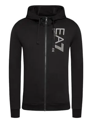 EA7 Logo Hooded Jacket - Black