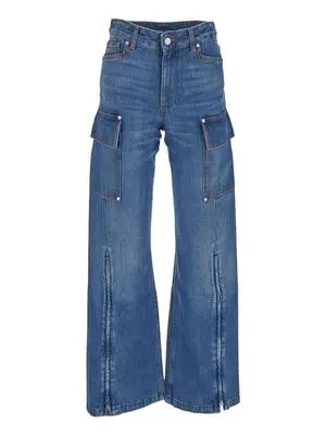 Stella McCartney Wide Leg Jeans With Cargo Pockets - Blue