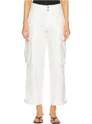 FRAME Wide Leg Cargo Pants - White